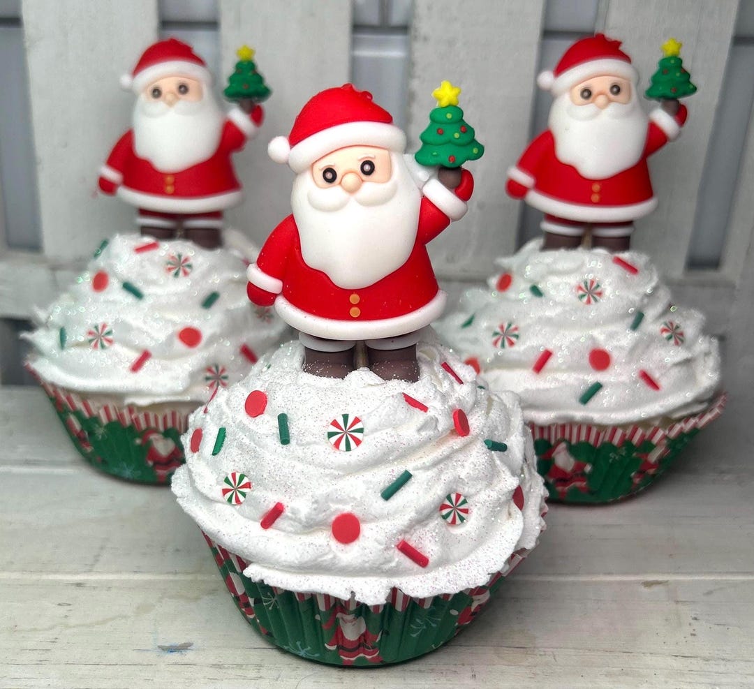 Fake Santa Cupcake | Fake Christmas Cupcake | Fake Santa Claus Cupcake ...