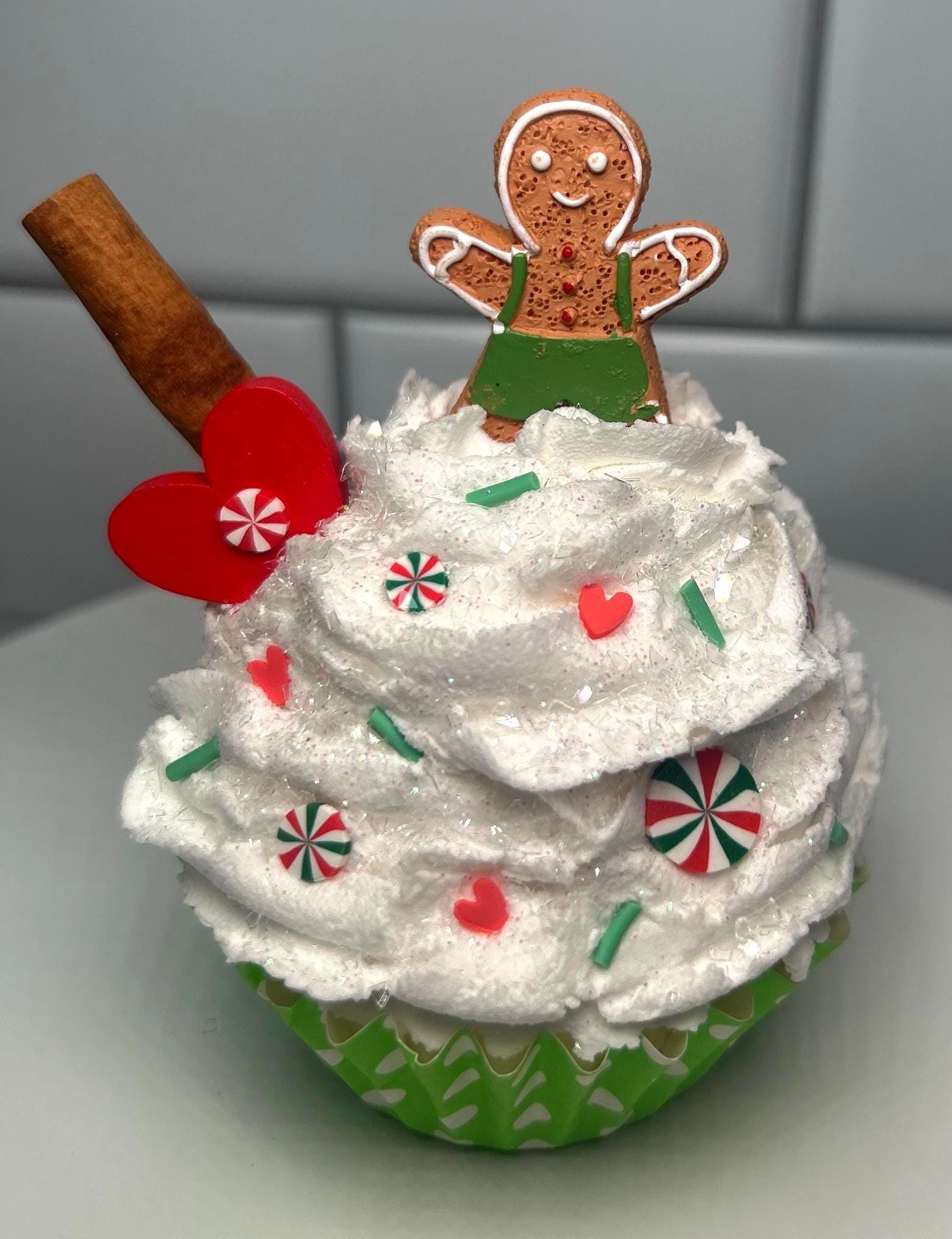 Fake Gingerbread Man Cupcake | Fake Christmas Cupcake | Fake ...