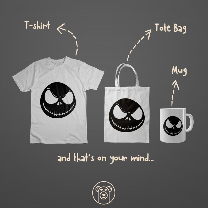 Jack Skellington Svg, Png, Dxf, Halloween Jack Face Vectoral Clipart ...