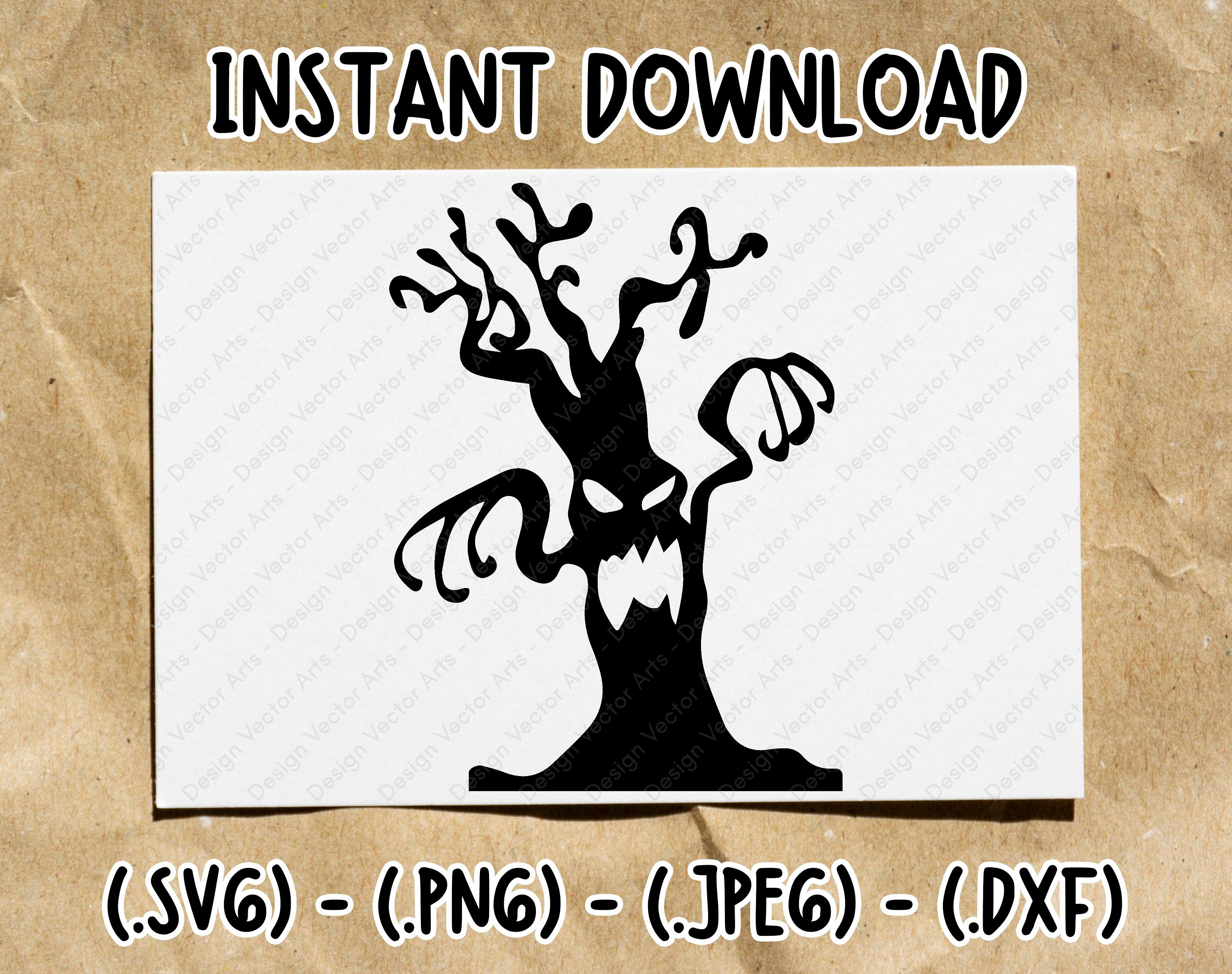 Halloween Tree Svg Scary Tree Svg Halloween Tree Silhouette - Etsy
