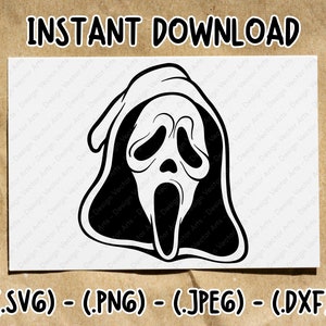 Scream Face PNG SVG DXF Jpg Clipart, Scream Movie, Skull Svg, Sticker ...