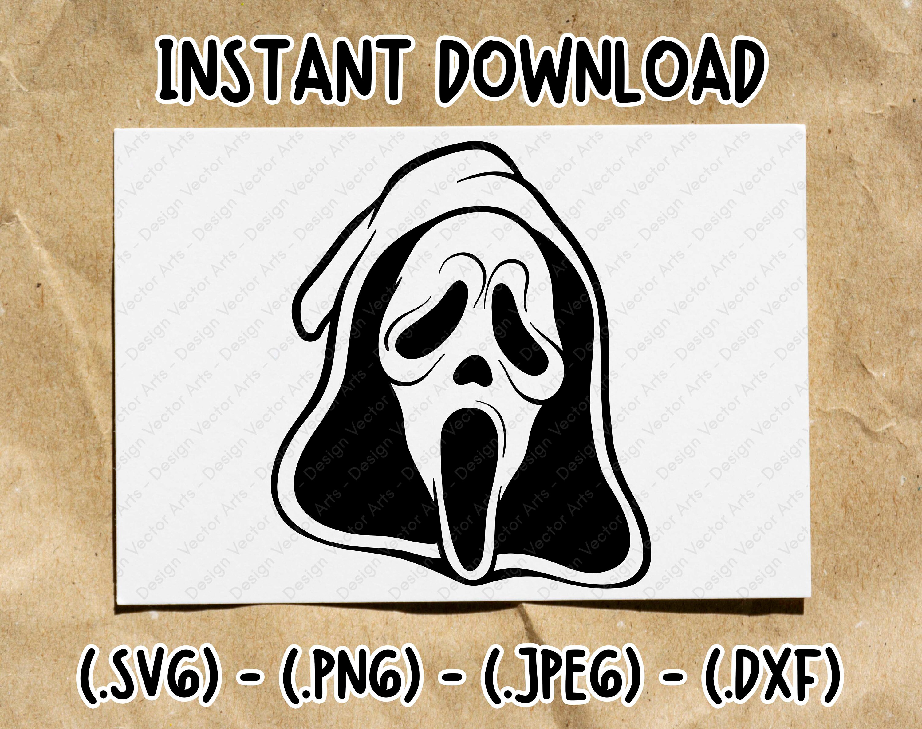 Scream Face PNG SVG DXF Jpg Clipart, Scream Movie, Skull Svg, Sticker ...