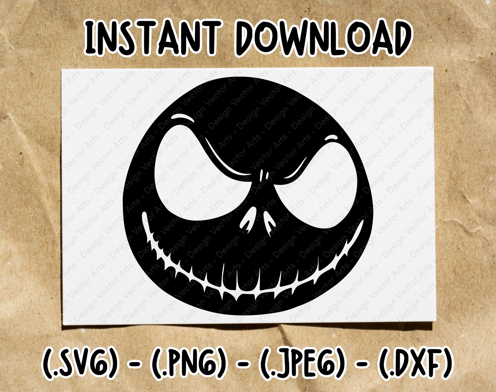 Jack Skellington Svg, Png, Dxf, Halloween Jack Face Vectoral Clipart ...