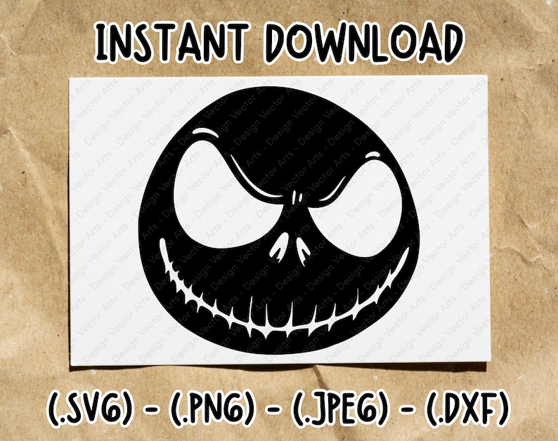 Jack Skellington Svg, Png, Dxf, Halloween Jack Face Vectoral Clipart ...