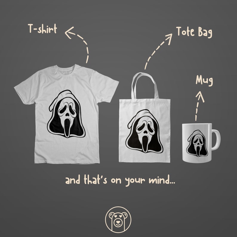 Scream Face PNG SVG DXF Jpg Clipart, Scream Movie, Skull Svg, Sticker ...