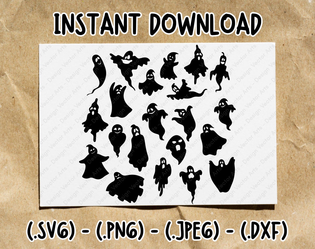 Ghost SVG Bundle, Halloween Ghost Bundle, Ghost Png, Ghost Silhouette ...