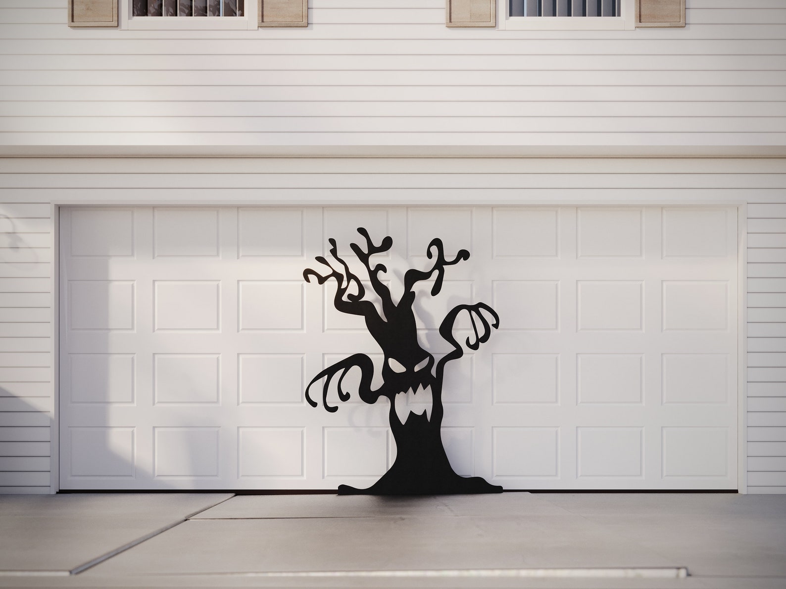 7ft Spooky Halloween Tree Template, Scary Tree Silhouette Garage Decor ...