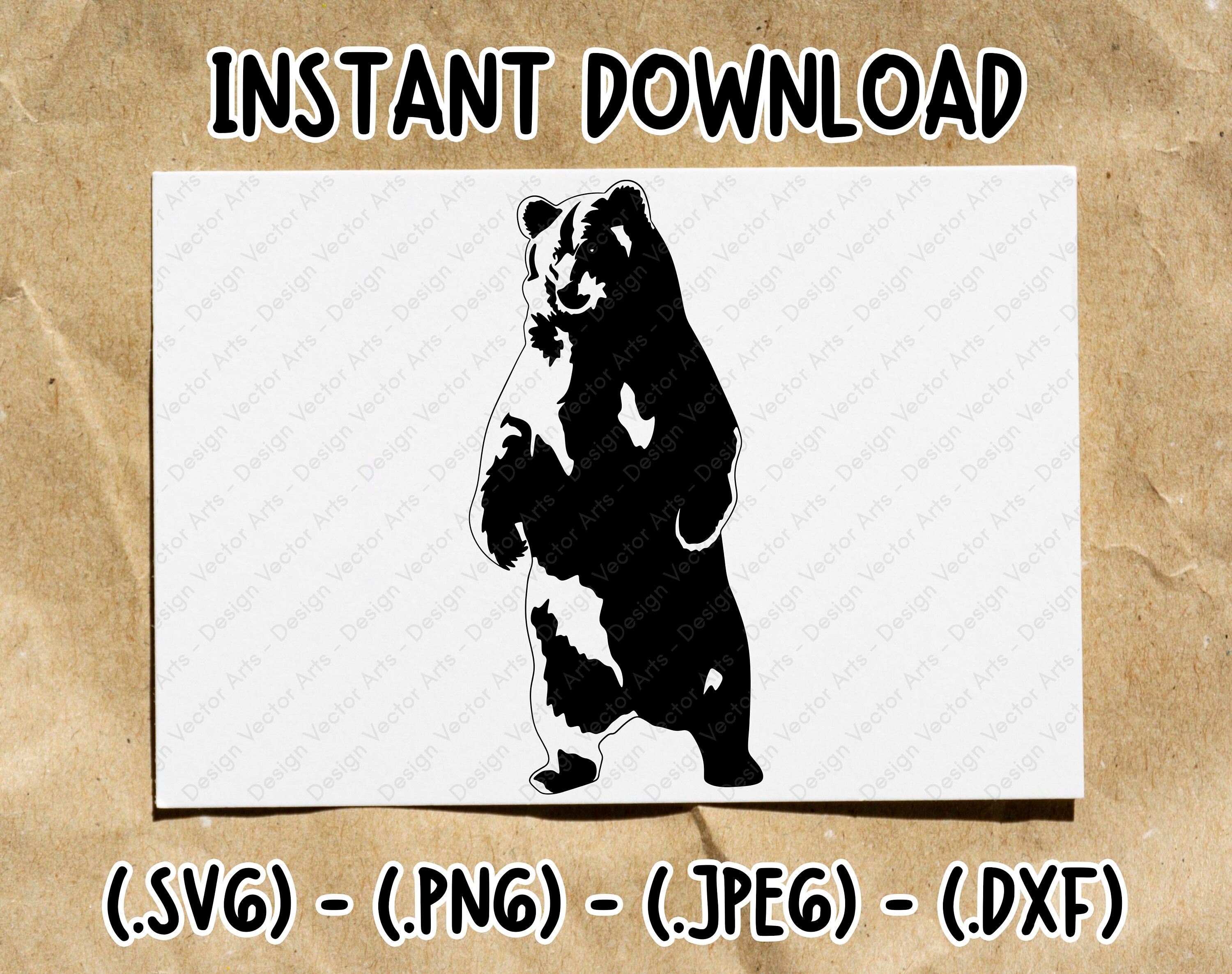 Oso de pie Svg, Oso Grizzly Svg, Silueta de oso, Oso Png, Sublimación ...