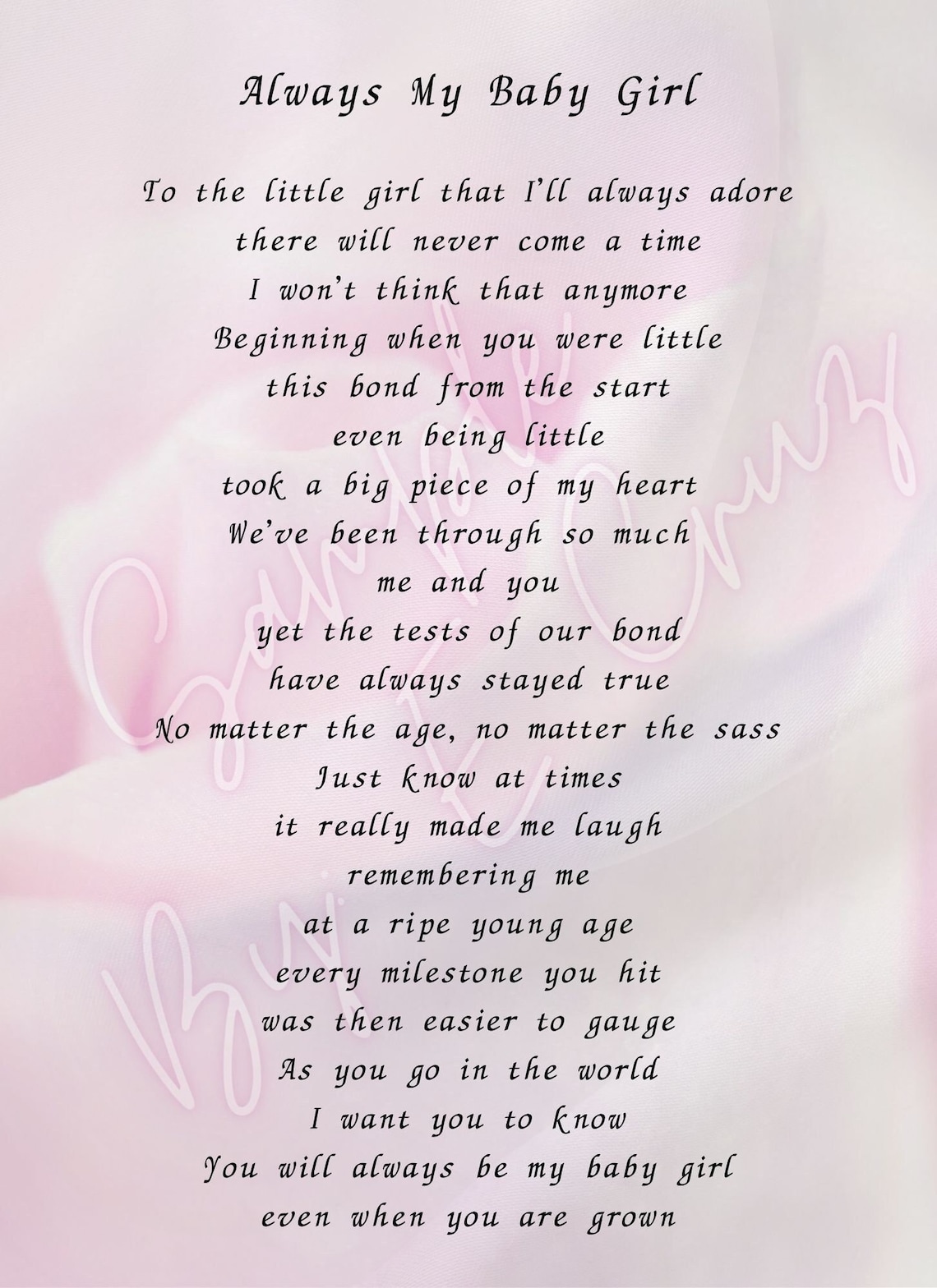 Always My Baby Girl Daughter Little Girls Mother Love Child **digital ...