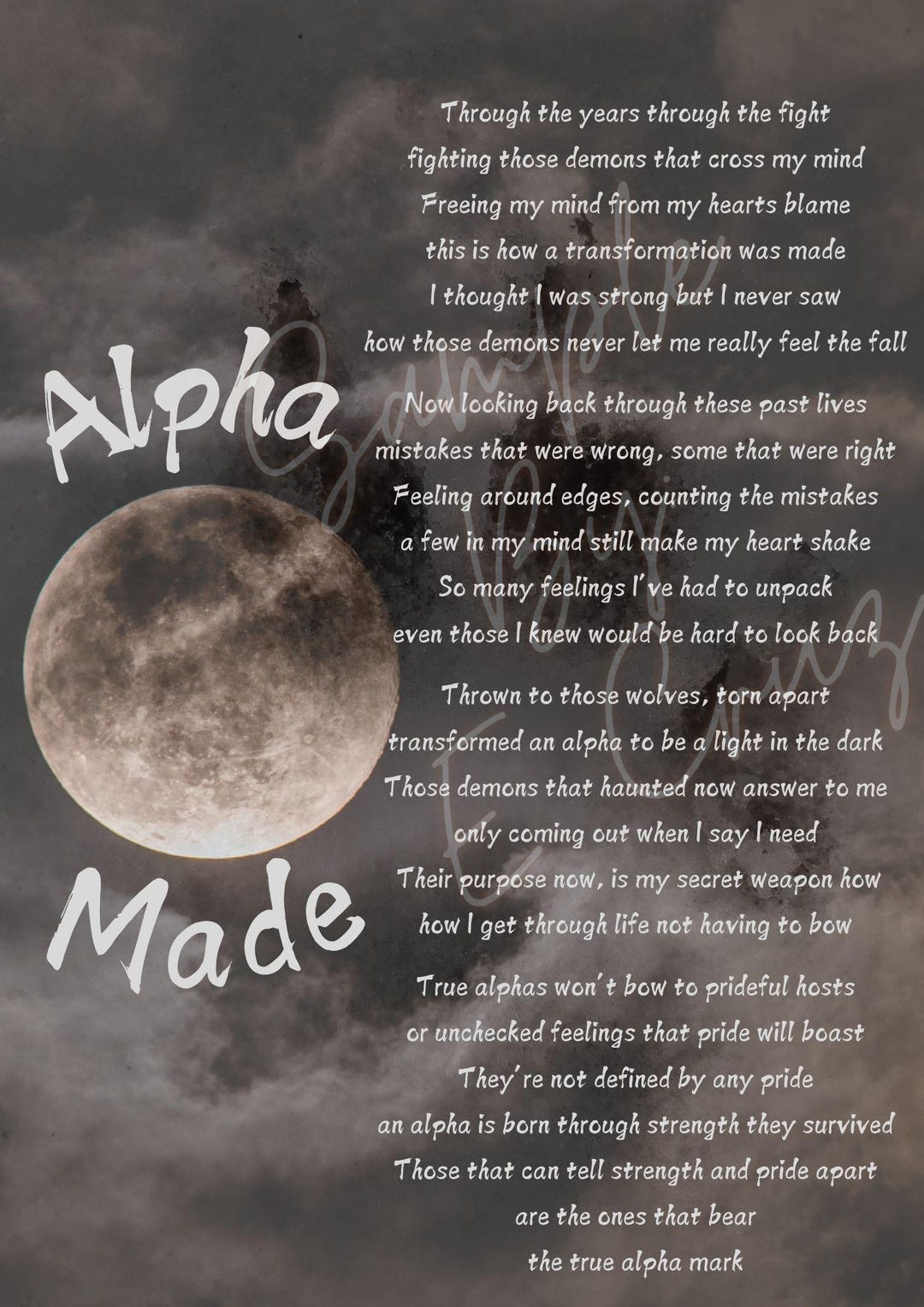 Alpha Made Poem for Strength Healing **digital Download** - Etsy