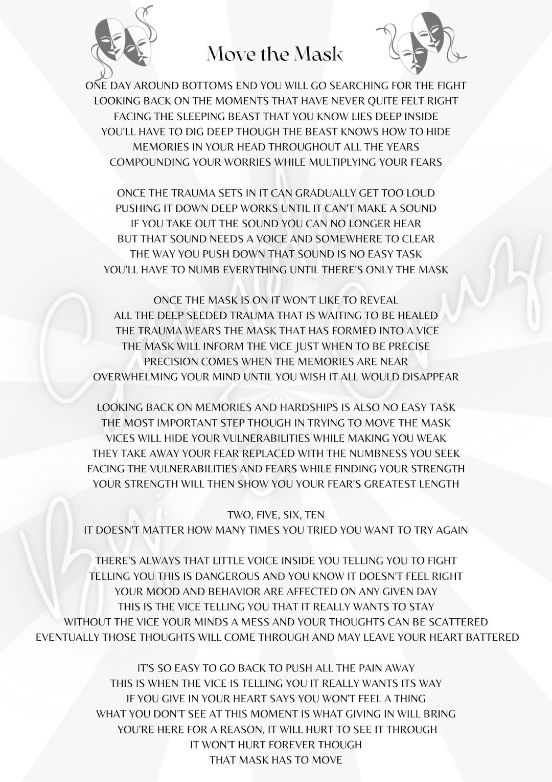 Move the Mask Addiction Sobriety Self Help Motivational Anxiety ...