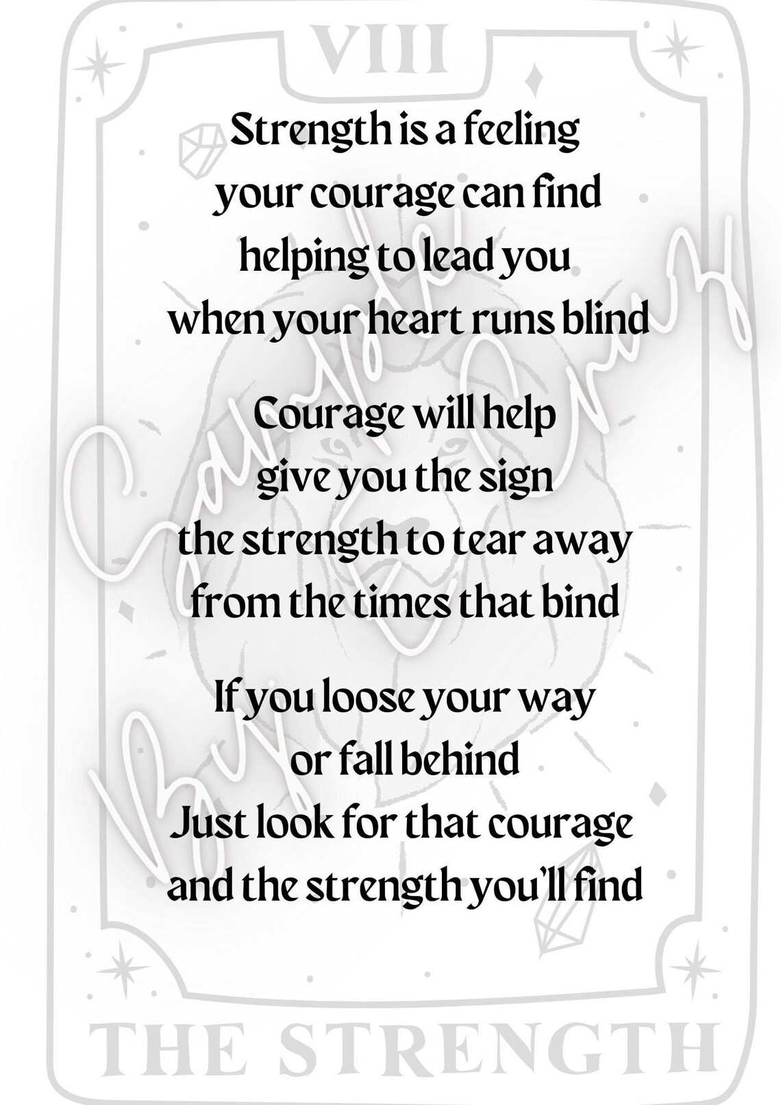 Motivation Strength Courage Self Help Printable Poem Poster Art ...