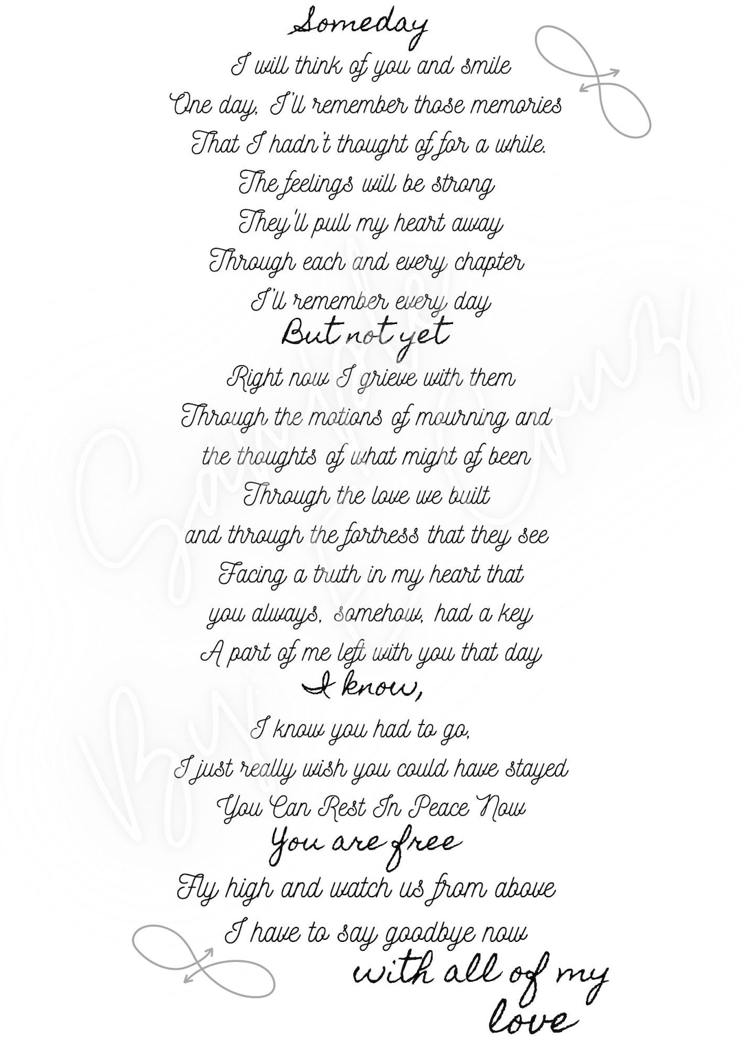 Angel Memorial Bereavement Grief Sympathy Funeral Remember Poem ...