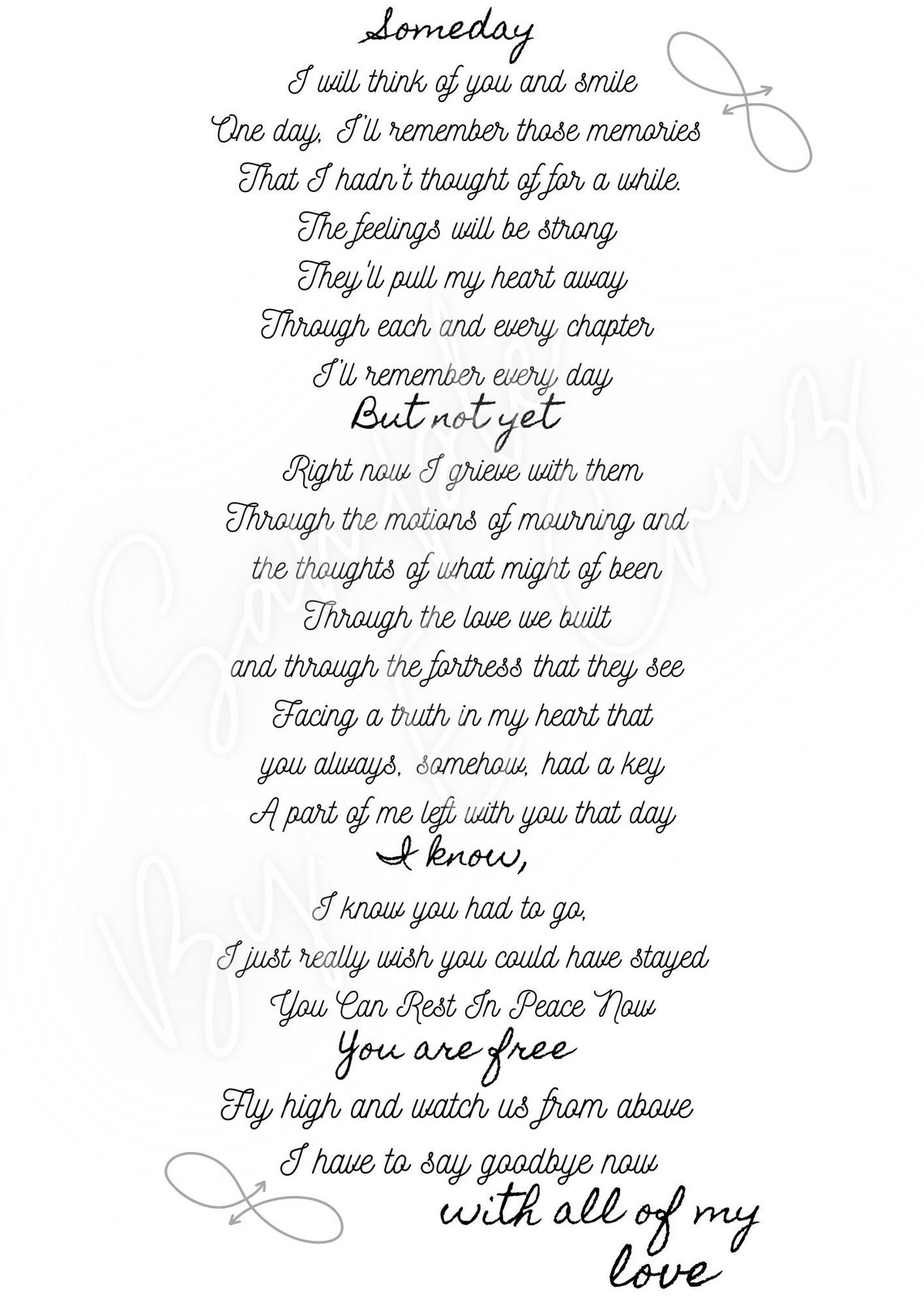 Angel Memorial Bereavement Grief Sympathy Funeral Remember Poem ...