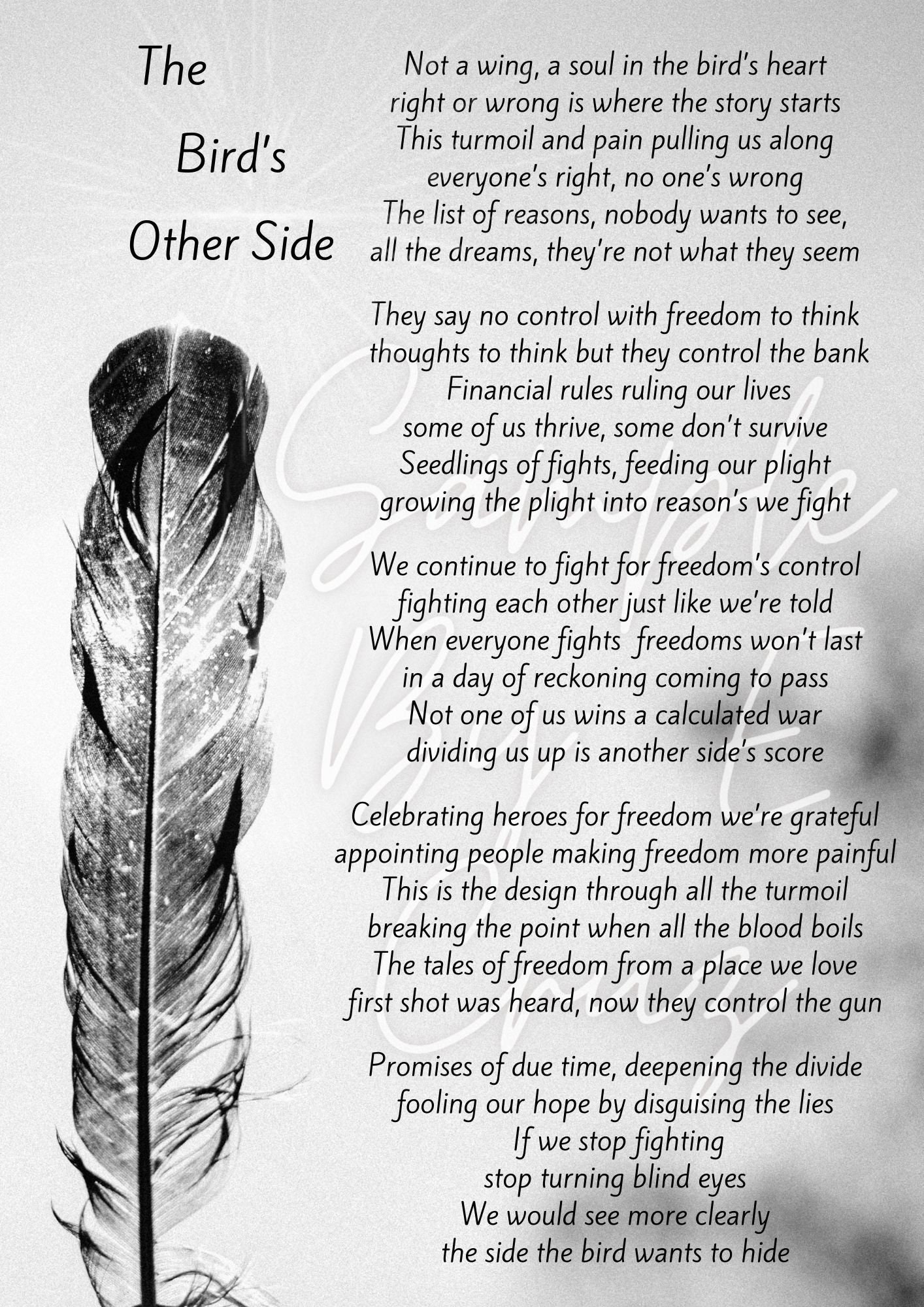The Bird's Other Side Printable Poem Wall Art **digital Download Only ...