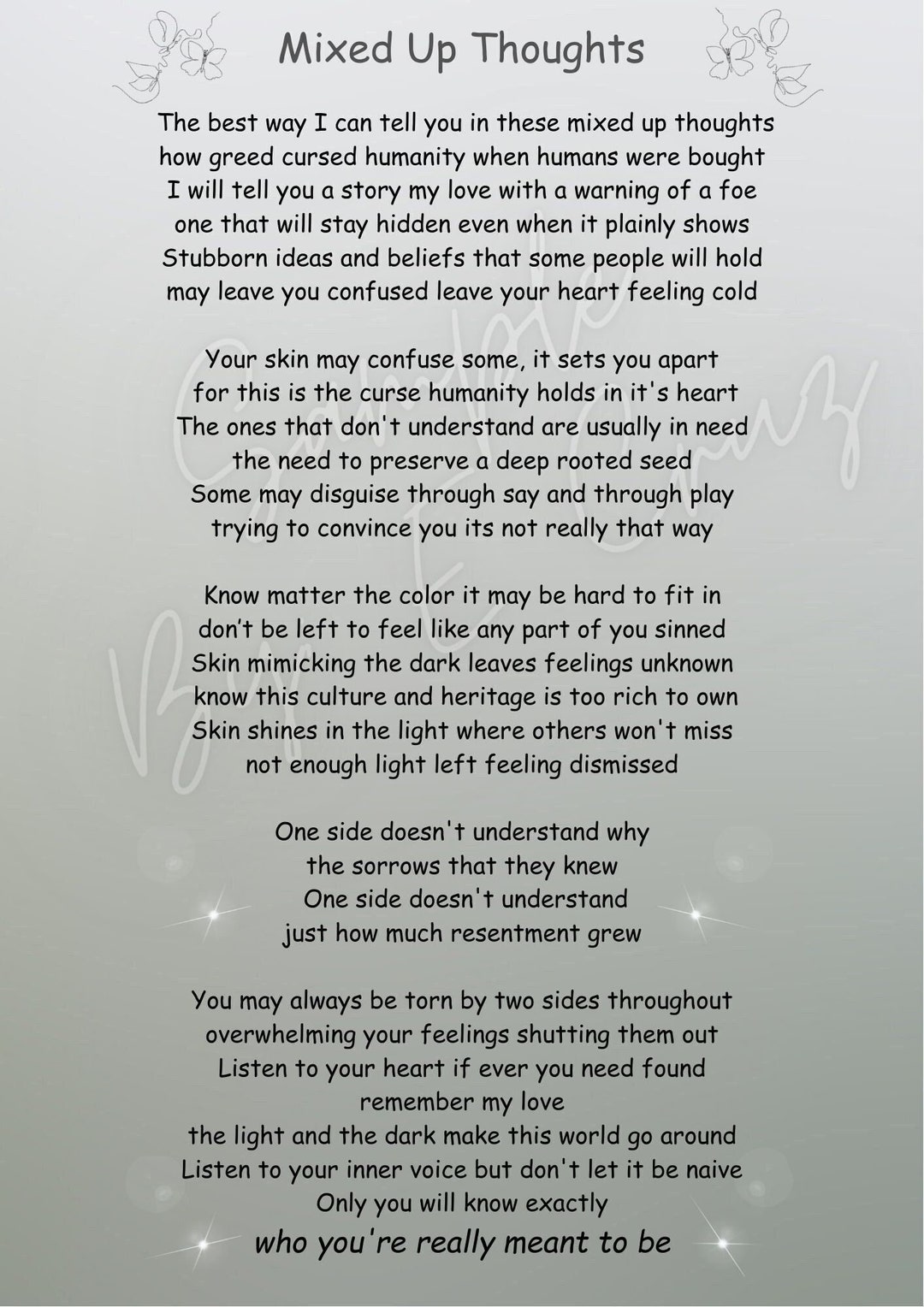 Mixed up Thoughts Printable Poem Wall Art **digital Download** - Etsy