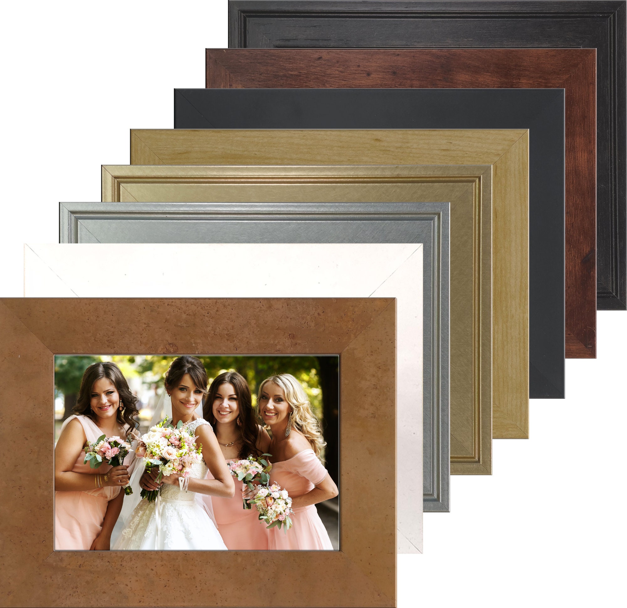 Custom Made Photo Frames for 5"x7" Image Includes Alligator Print Easel ...