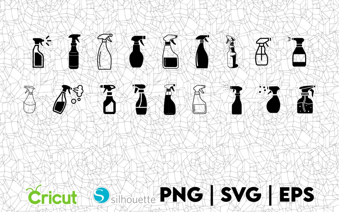 Spray Bottle SVG Design, PNG EPS, Great for T-shirts, Hats, Stickers ...