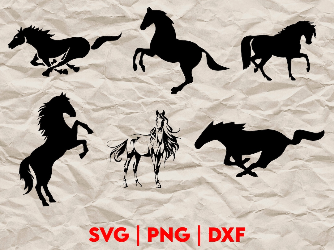 Horse SVG Designs, PNG DXF, Great for Tshirts, Hats, Stickers, Decals ...