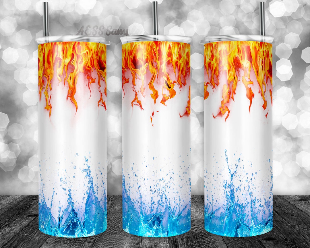 Fire and Water Tumbler Design for 20oz Tumblers, Tumbler Wrap ...