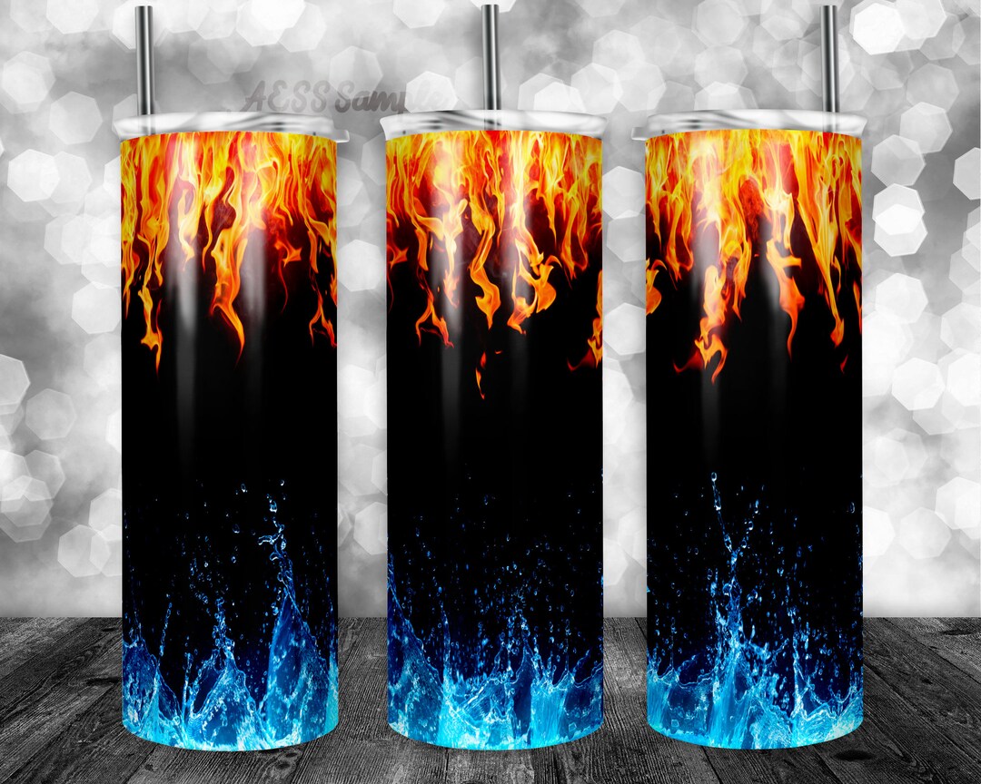 Fire and Water Tumbler Design for 20oz Tumblers, Tumbler Wrap ...