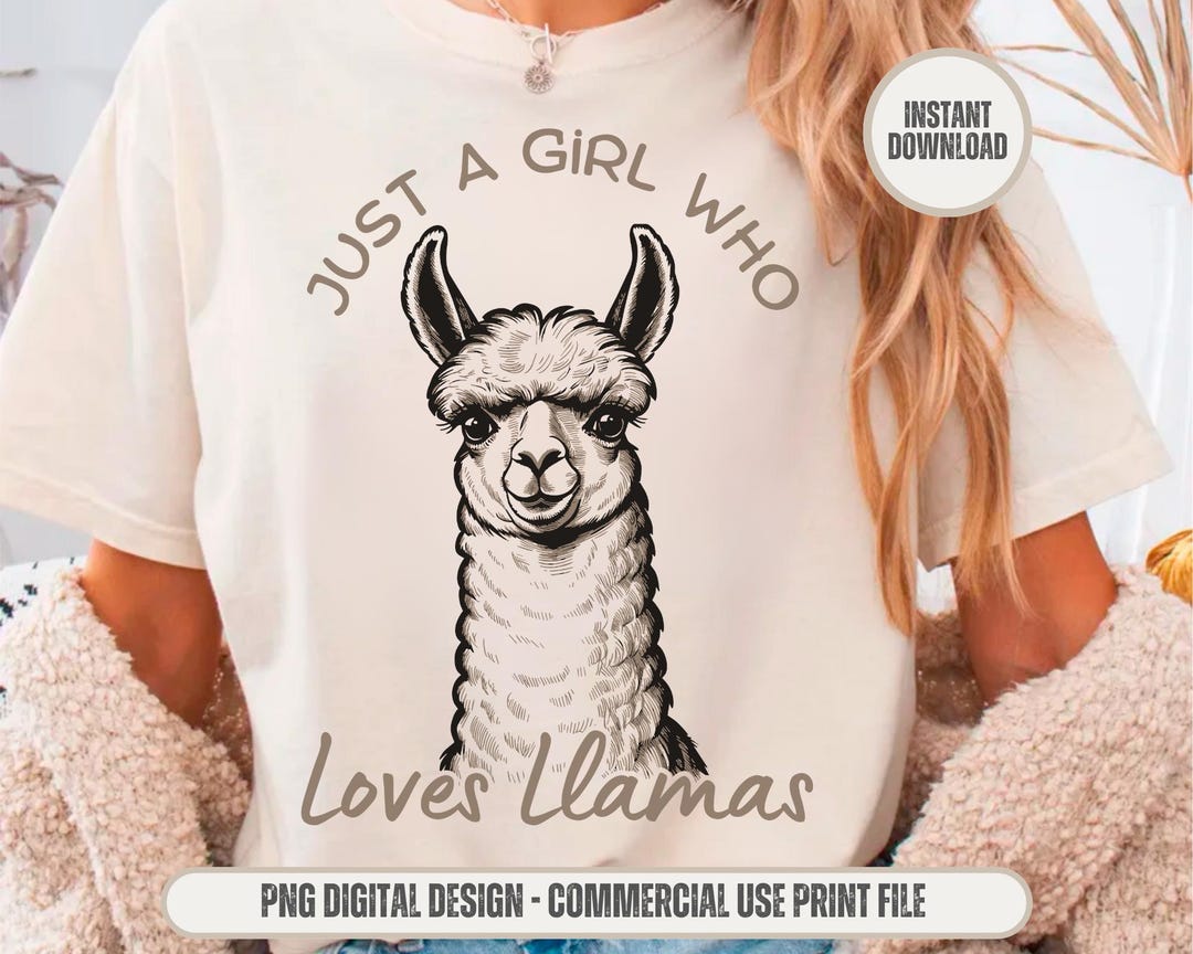 Llama PNG, Cute Llama Shirt Design, Cute Girly Sublimation Clipart ...