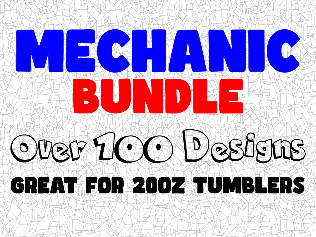 Mechanic Tumbler Design Bundle for 20oz Tumblers, Tumbler Wrap ...