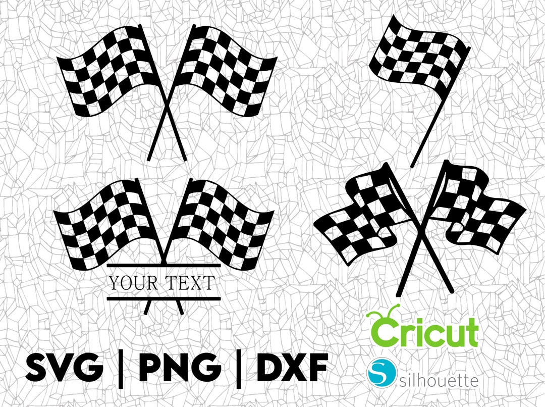 Race Flags SVG Design, PNG DXF, Great for T-shirts, Hats, Stickers ...