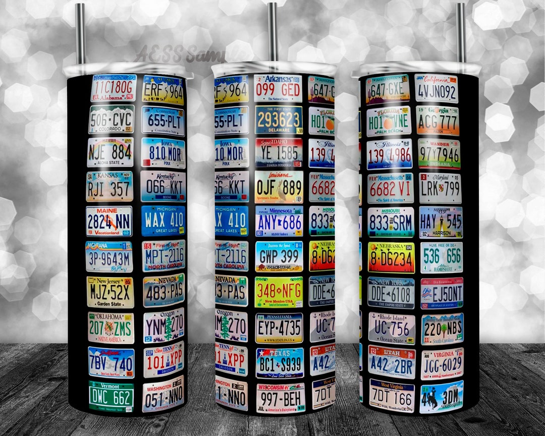 State Car Tags Tumbler Design for 20oz Tumblers, Tumbler Wrap ...