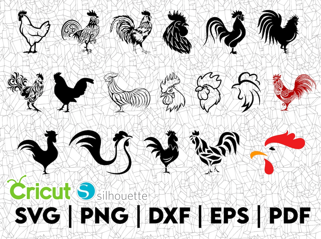 Diseño SVG de gallo, PNG DXF, ideal para camisetas, sombreros ...
