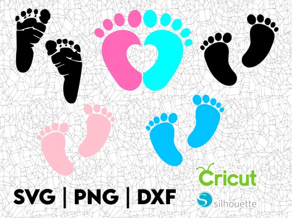 Baby Feet SVG Design PNG DXF Great for T-shirts Hats - Etsy