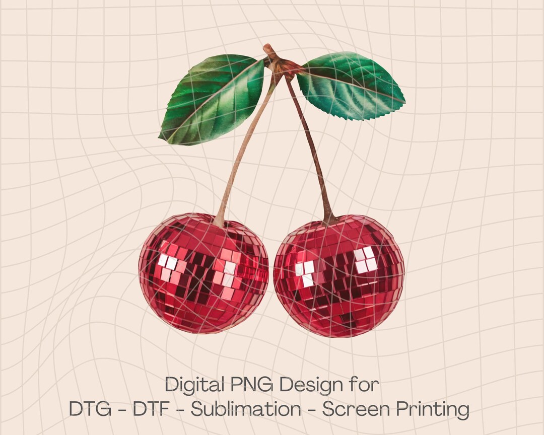 Cute Cherry Sublimation Graphic, Girly Love Clipart, DTG Print Files ...