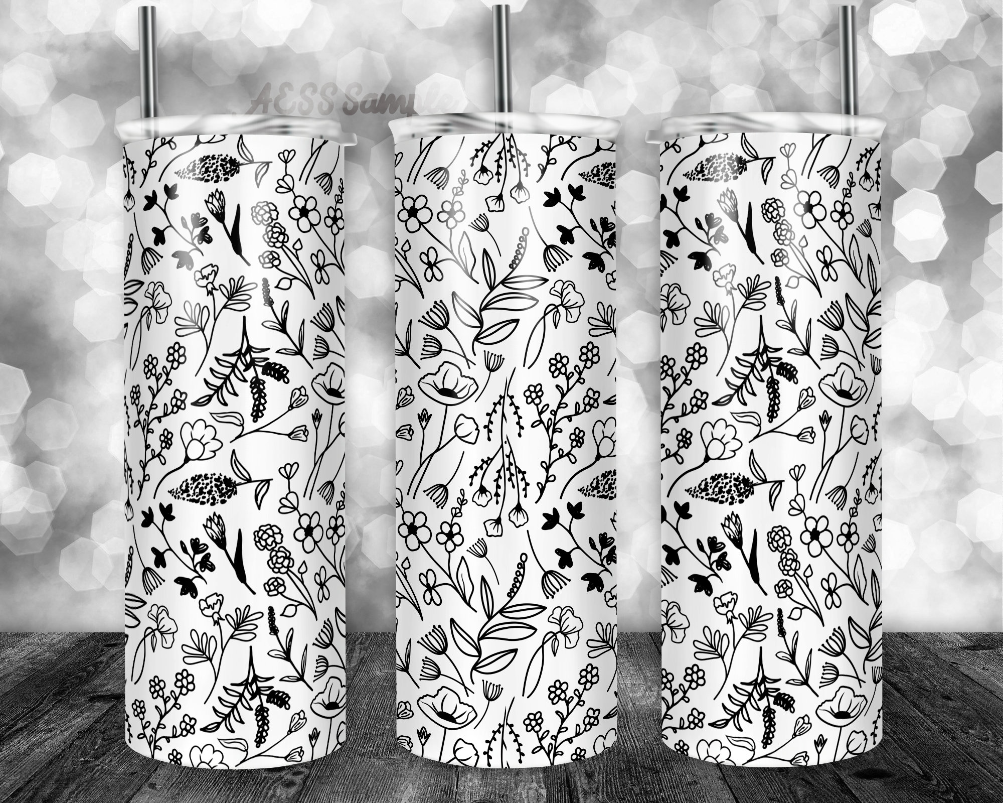 Diseño de vaso floral para vasos de 20 oz Envoltura de vaso - Etsy México