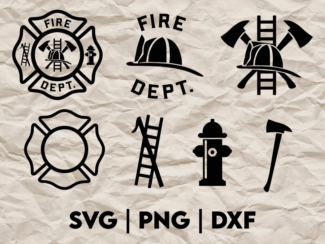 Fire Department SVG Files, PNG DXF, Great for T-shirts, Hats, Stickers ...