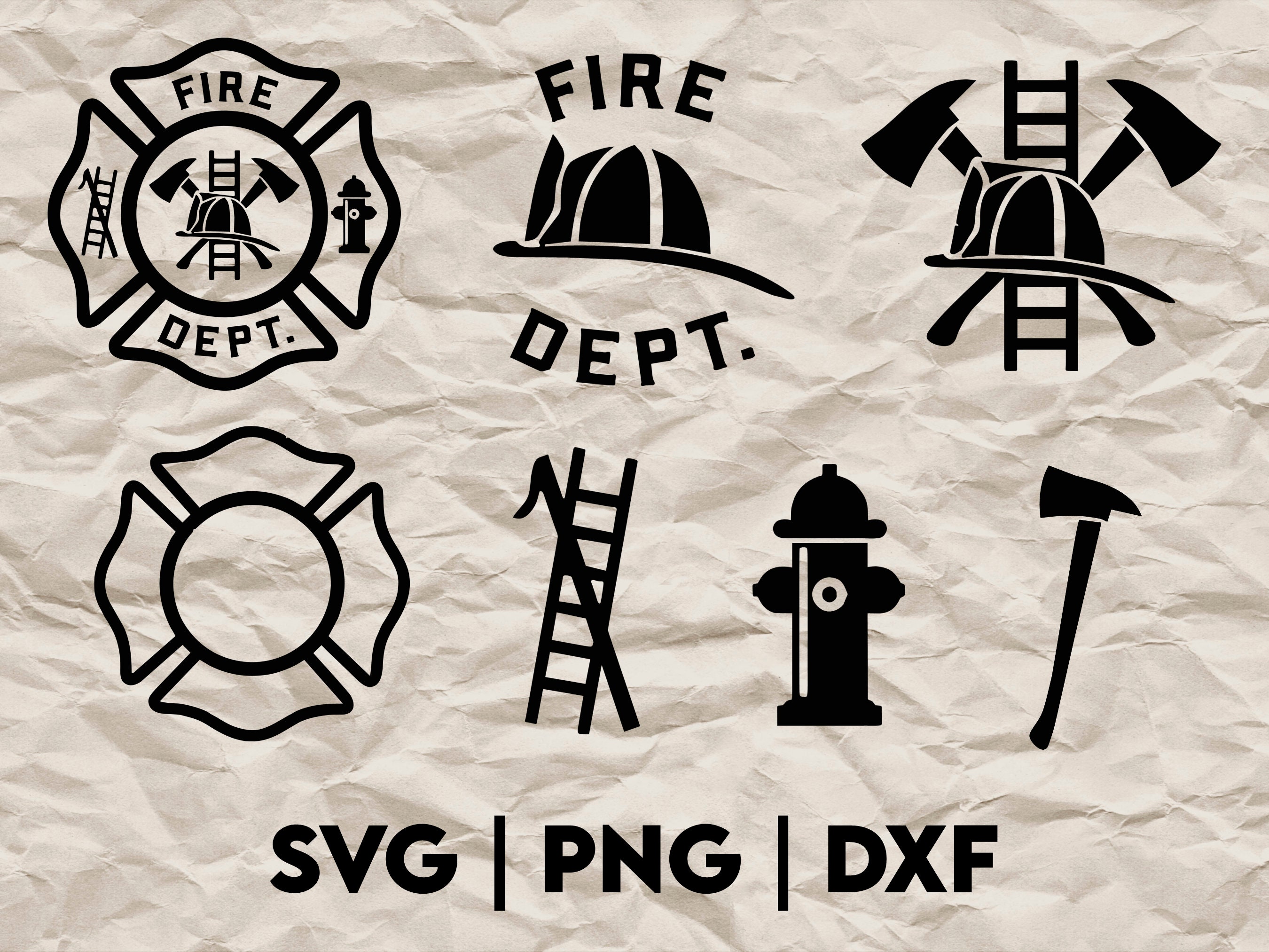 Fire Department SVG Files PNG DXF Great for T-shirts Hats - Etsy
