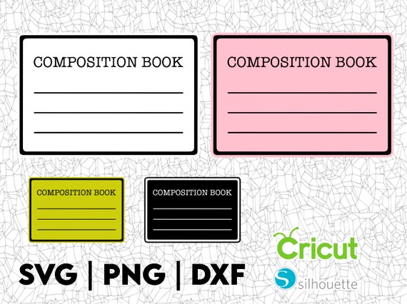 Composition Book SVG Design PNG DXF Great for T-shirts - Etsy