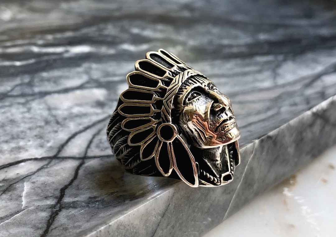 American Indian Ring, Men Silver Ring, Native American Ring, Old Face ...