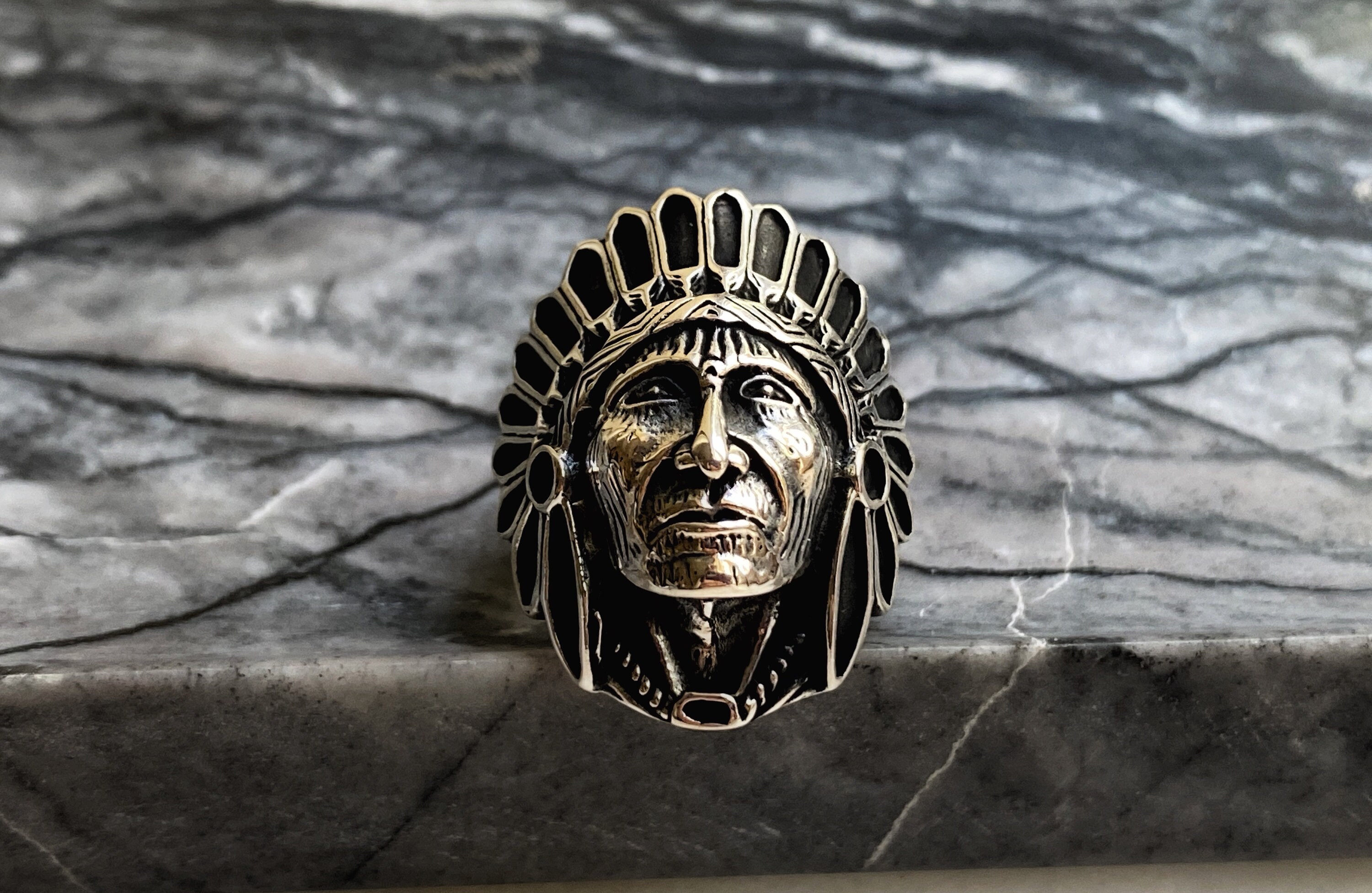 American Indian Ring, Men Silver Ring, Native American Ring, Old Face ...