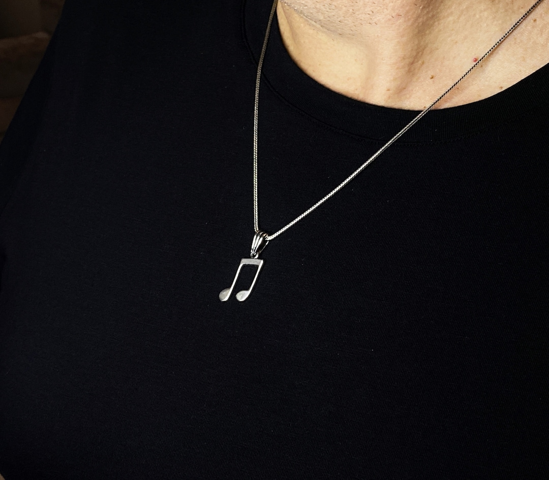 Music Notes Necklace, Silver Note Jewelry, Musician Gift, Music Lover ...