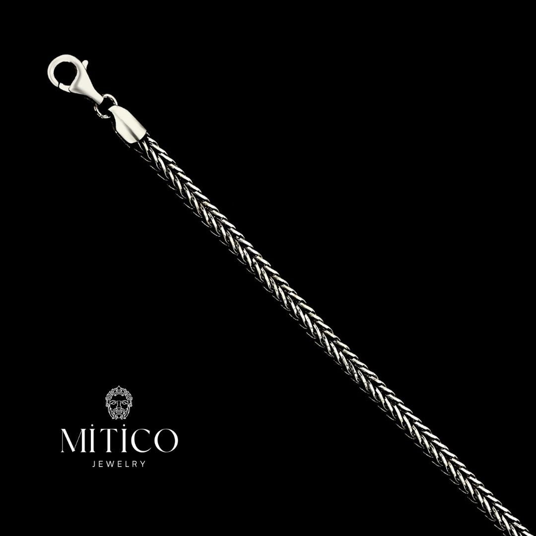 Foxtail Chain, Men Chain Necklace, Foxtail Silver Chain, Oxidized ...