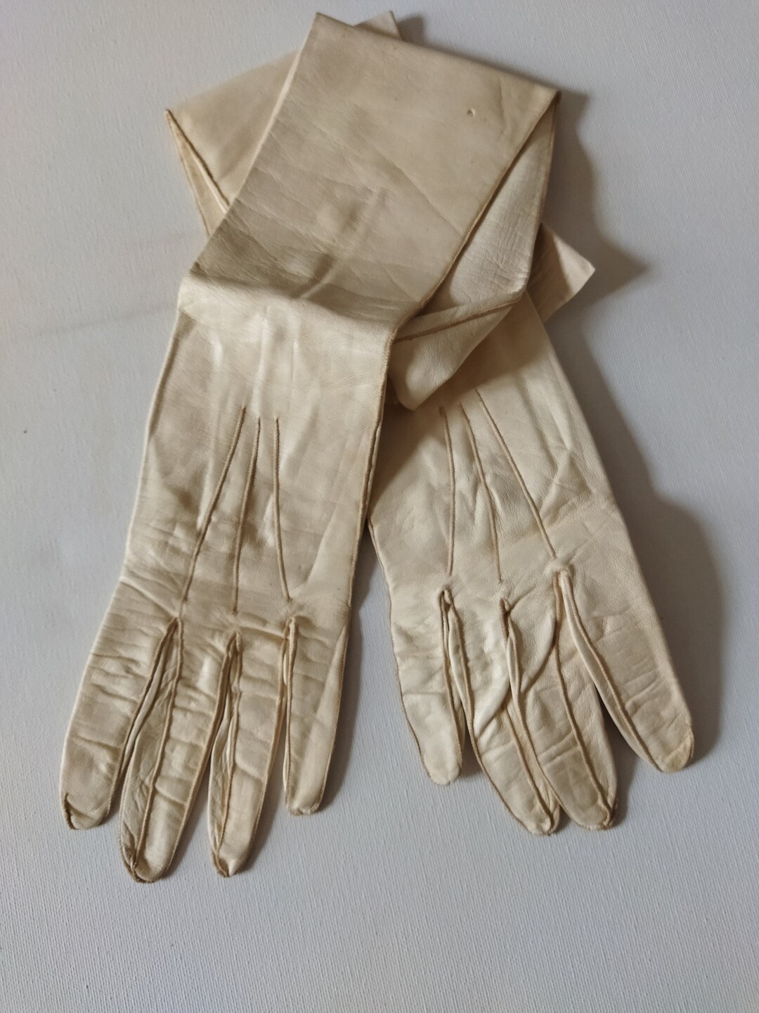 Vintage Leather Gloves Long - Etsy