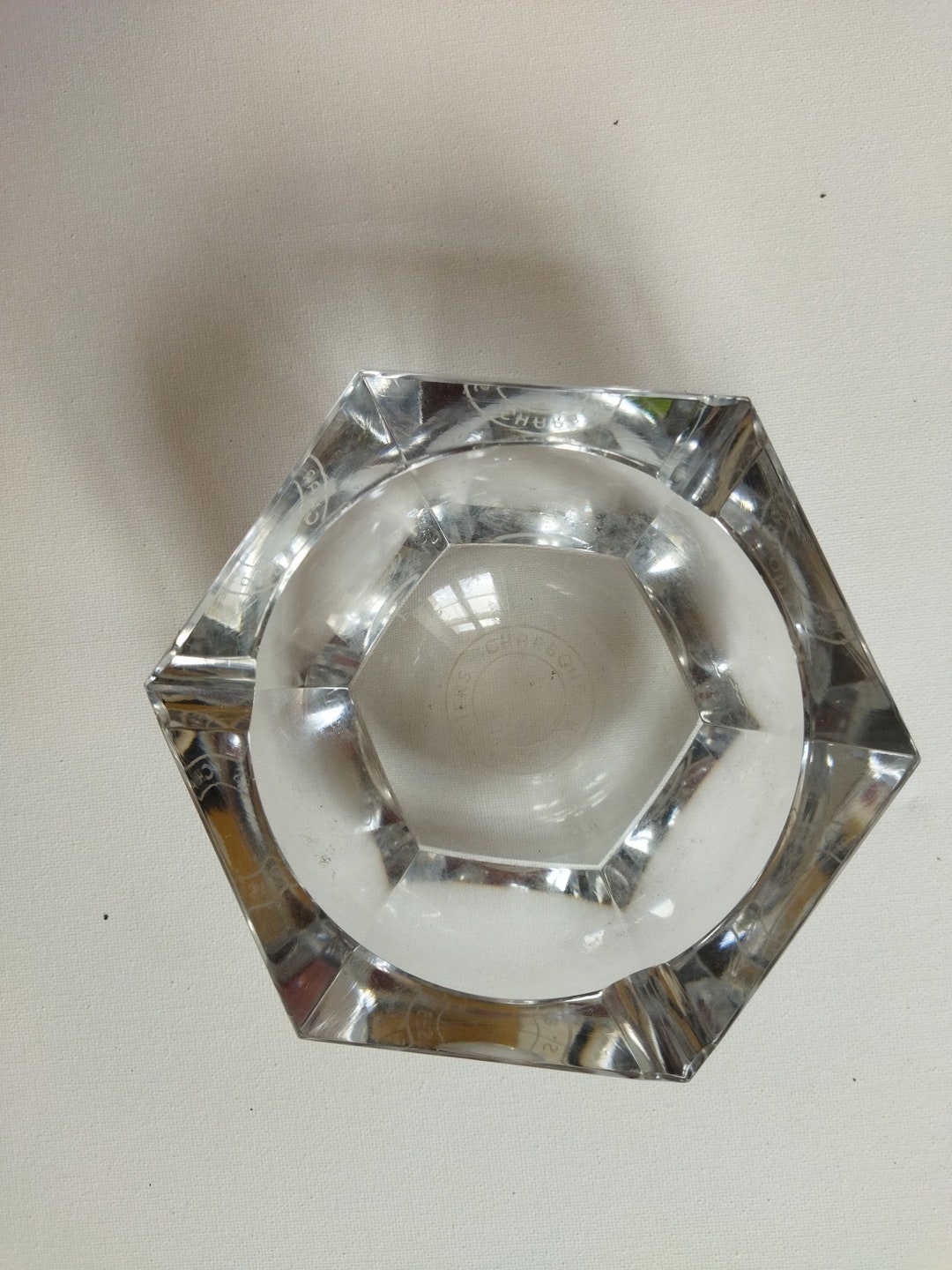 1950s Hexagonal Crystal Ashtray Signed Val St Lambert - Etsy
