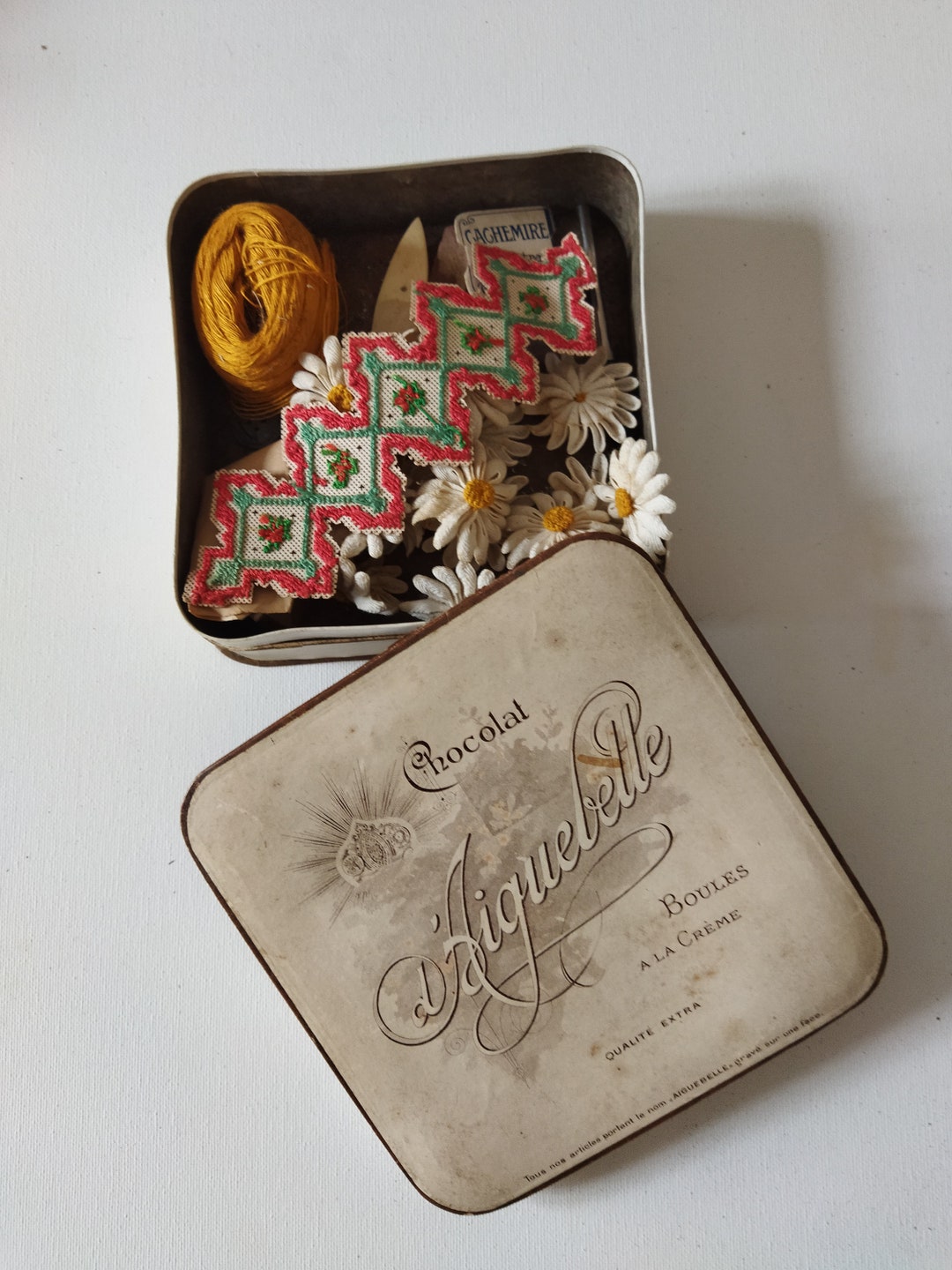 1900s French Chocolate Box Full of Lace Samples - Etsy