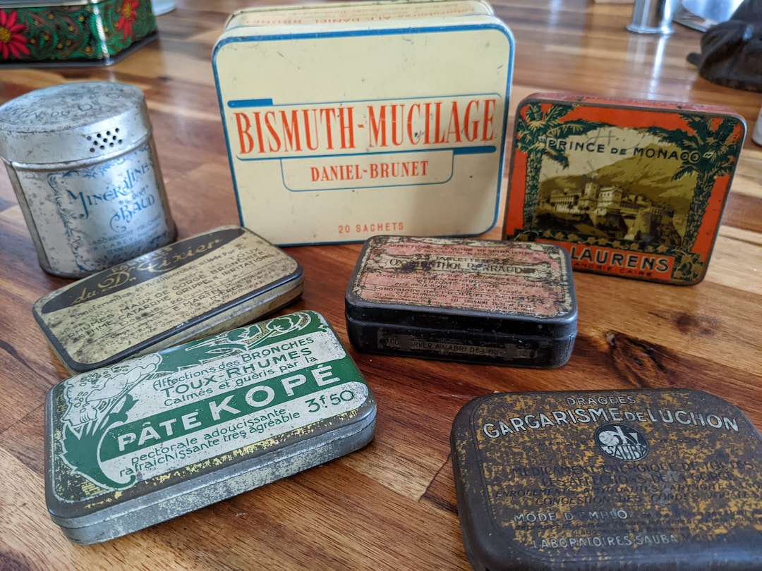 Vintage French Tin Boxes - Etsy