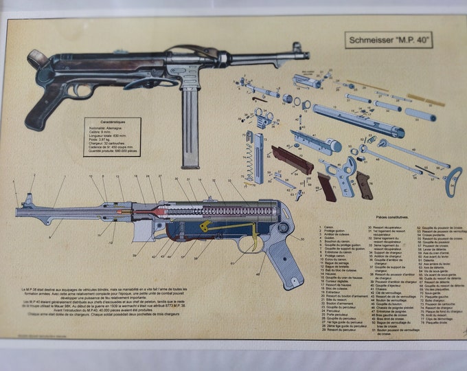 MP40 Schematic Drawing Parts List - Etsy