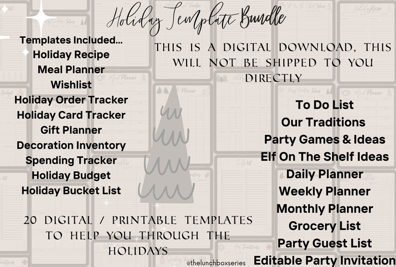 Holiday Template Bundle Digital Download Product | Printable or Digital ...