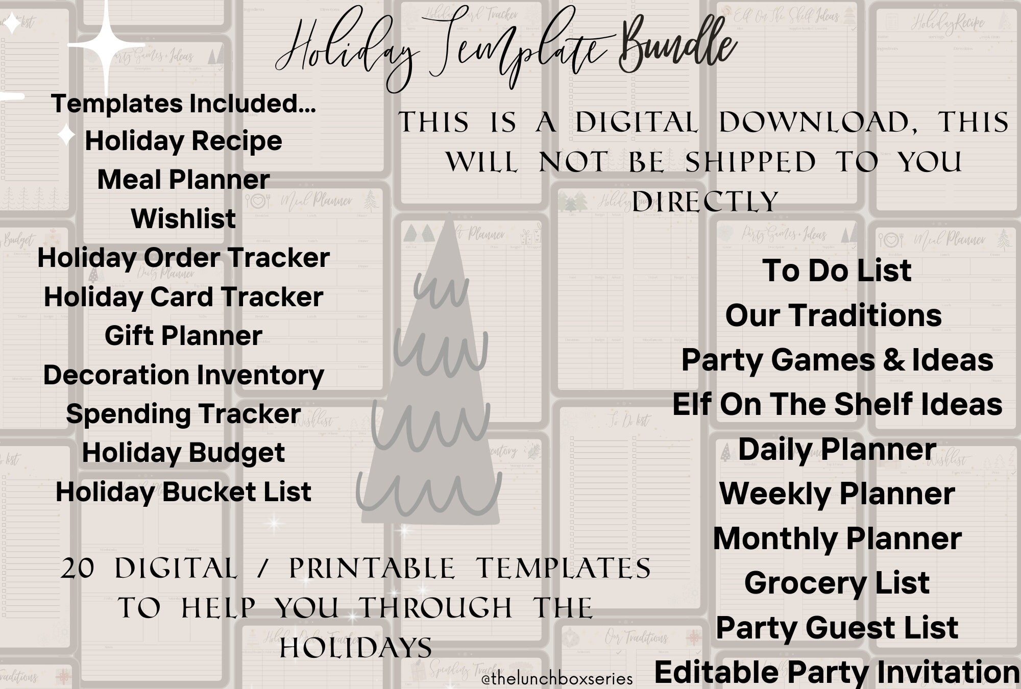 Holiday Template Bundle Digital Download Product | Printable or Digital ...