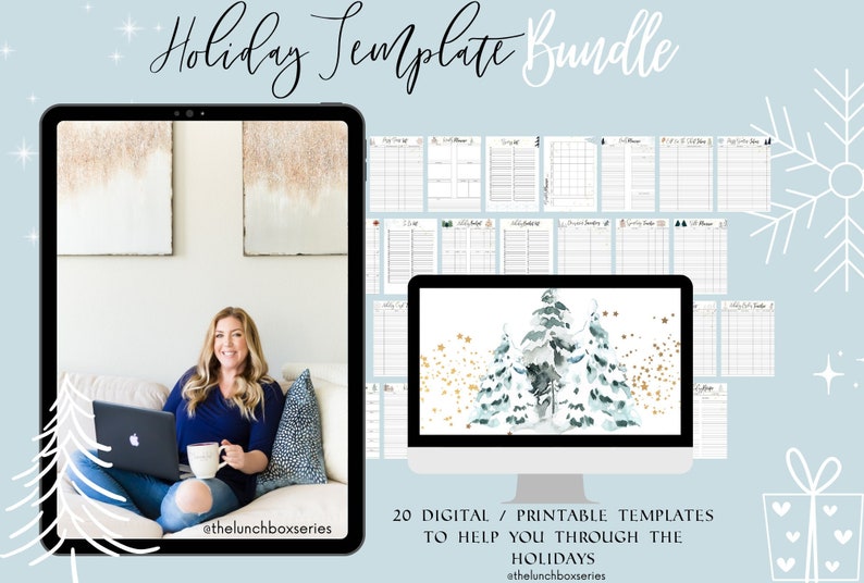 Holiday Template Bundle Digital Download Product | Printable or Digital ...