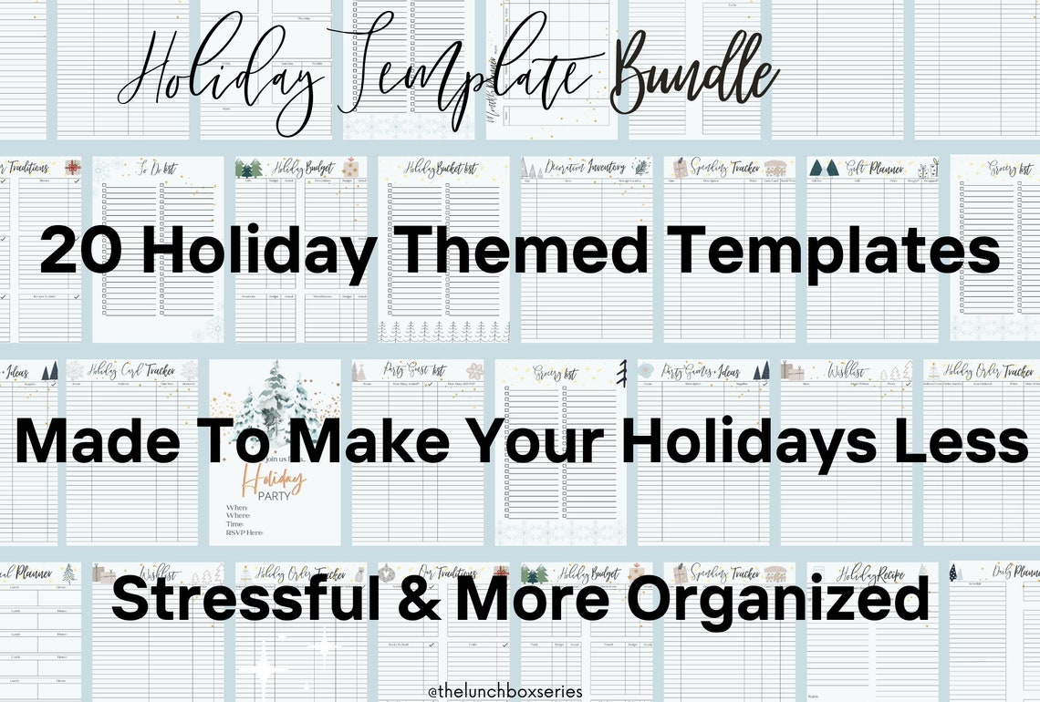 Holiday Template Bundle Digital Download Product | Printable or Digital ...