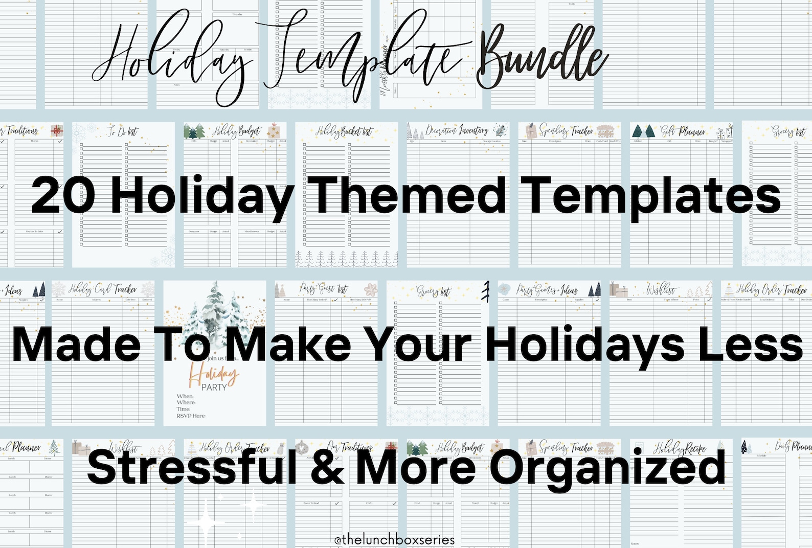 Holiday Template Bundle Digital Download Product | Printable or Digital ...